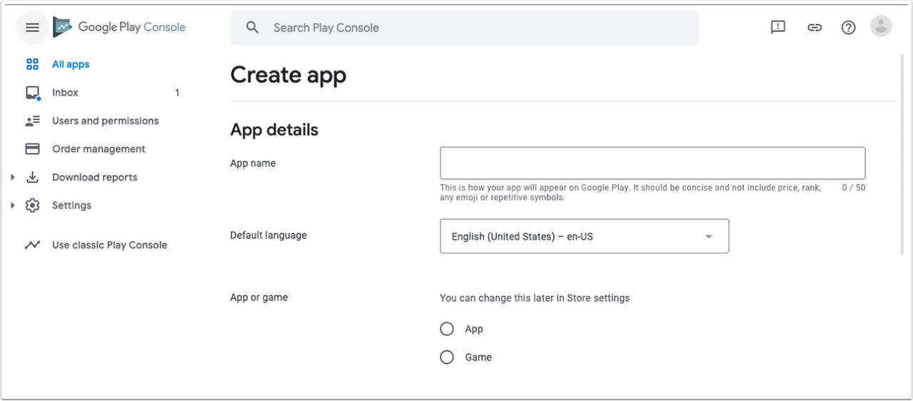 Android Creating An App In The Google Play Developer Console Mag 